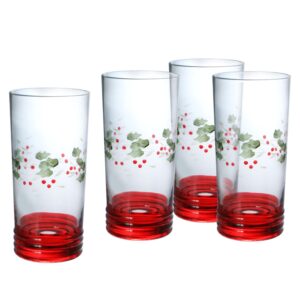 pfaltzgraff winterberry cooler glasses (20-ounce, set of 4)