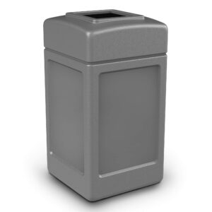 commercial zone products 732103 square waste container,gray,42 gal,lon