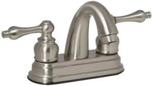 elements of design eb5618al chicago 4" centerset lavatory faucet with retail pop-up, 3-5/8" in spout reach, brushed nickel