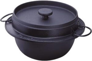 iwachu 21086 iwachu rice pot, 5 cooking, black, inner enameled treatment, induction compatible, nambu ironware