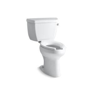 kohler koh3519-ra-0 highline 1.0 gpf elongated two-piece toilet with pressure lite flushing technology and right hand trip lever - less seat white