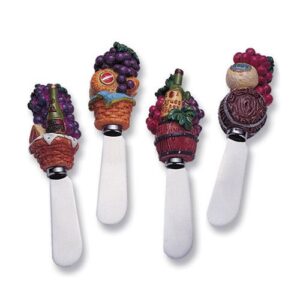 wine basket cheese spreader set of 4