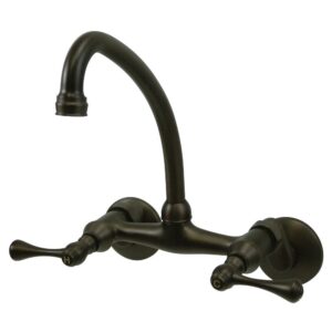 elements of design es3145l accents 2-handle high arc spout wall mount kitchen faucet, 6- 5/8", oil rubbed bronze