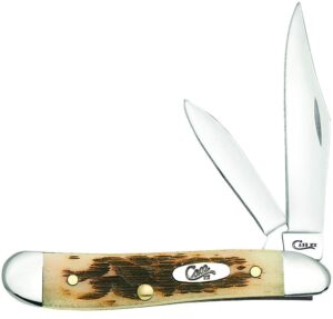 case xx wr pocket knife amber bone peanut item #045 - (6220 ss) - length closed: 2 7/8 inches