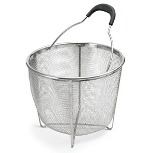 polder 8 inch strainer and steamer insert basket, stainless steel, perfect for cooking vegetables, pasta and more