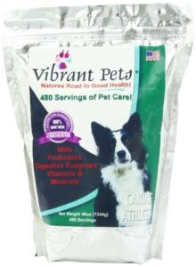 vibrant pets canine athlete (advanced) | produces beautiful, shiny, lustrous coats | gives your dog youthful puppy energy again | strengthens joints & muscles | all-in-one nutrition