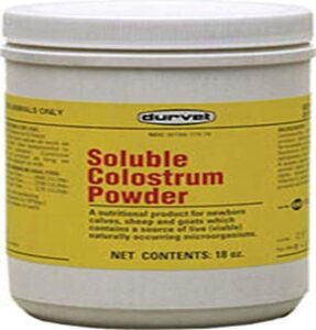 durvet soluble colostrum powder, 18 ounce container