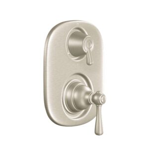 moen kingsley brushed nickel moentrol shower valve with 3-function integrated diverter valve trim, valve required, t4111bn