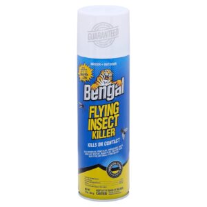 bengal flying insect killer, indoor and outdoor fly and mosquito killer spray, 16 oz. aerosol can