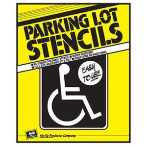 hy-ko products pls-10 handicap parking lot stencil 32.5" x 25" white