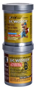 pc products pc-woody wood repair epoxy paste, two-part 12 oz in two cans, tan