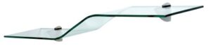 ltl home products wallscapes allure glass wave floating wall shelf, 8"x40", clear