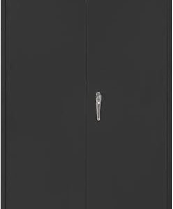 Sandusky Lee CAC1362472-09 Combination Garage Storage Cabinet, Steel Utility Cabinet with Adjustable Shelves, 72" H, Black