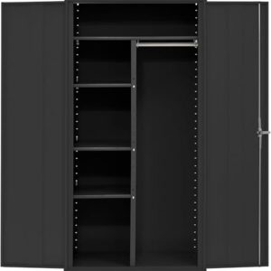 Sandusky Lee CAC1362472-09 Combination Garage Storage Cabinet, Steel Utility Cabinet with Adjustable Shelves, 72" H, Black