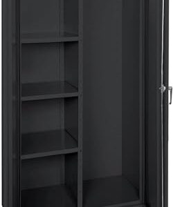 Sandusky Lee CAC1362472-09 Combination Garage Storage Cabinet, Steel Utility Cabinet with Adjustable Shelves, 72" H, Black