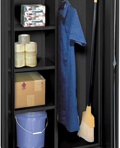 Sandusky Lee CAC1362472-09 Combination Garage Storage Cabinet, Steel Utility Cabinet with Adjustable Shelves, 72" H, Black