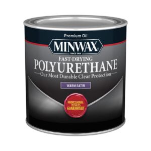 minwax 1/2 pt 23010 clear fast-drying oil-based polyurethane, warm satin