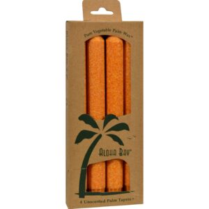 aloha bay palm tapers, orange, 4 count