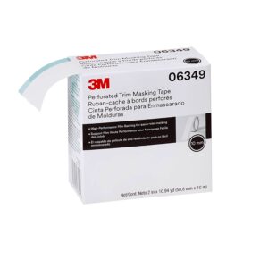 3m perforated trim masking tape 06349, molding paint protection, trim lifting tape, hand tearing, 10 mm hard band, 50.8 mm x 10 m