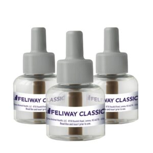 feliway classic calming diffuser refill (3 pack, 48 ml) | reduce problem, scratching, spraying, and fighting | constant calm & comfort at home