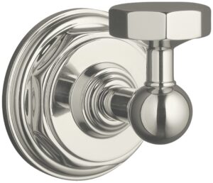 kohler k-13113-sn pinstripe robe hook, vibrant polished nickel