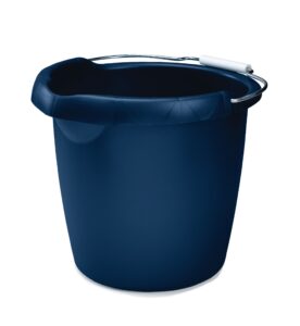 rubbermaid commercial products 15qt round bucket, blue, comfortable/durable pour handle, sturdy pail bucket for household cleaning/mopping