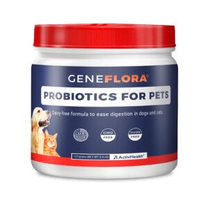 geneflora digestive enzymes and probiotics for dogs, cats, rabbits and more to boost immunity, relieve allergies, reduce doggy breath, reduce diarrhea and gas, and promote regular bowel movements