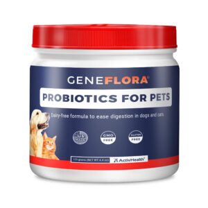 Geneflora Digestive Enzymes and Probiotics for Dogs, Cats, Rabbits and More to Boost Immunity, Relieve Allergies, Reduce Doggy Breath, Reduce Diarrhea and Gas, and Promote Regular Bowel Movements