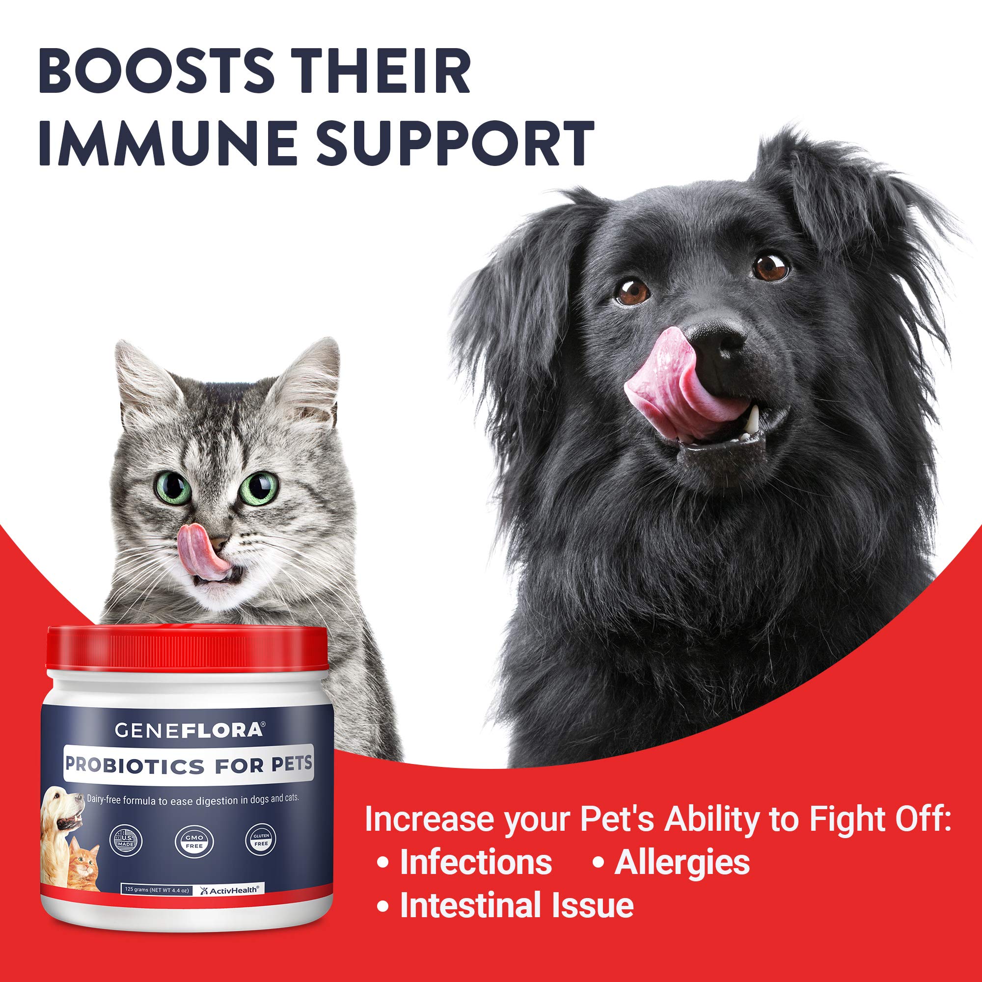 Geneflora Digestive Enzymes and Probiotics for Dogs, Cats, Rabbits and More to Boost Immunity, Relieve Allergies, Reduce Doggy Breath, Reduce Diarrhea and Gas, and Promote Regular Bowel Movements