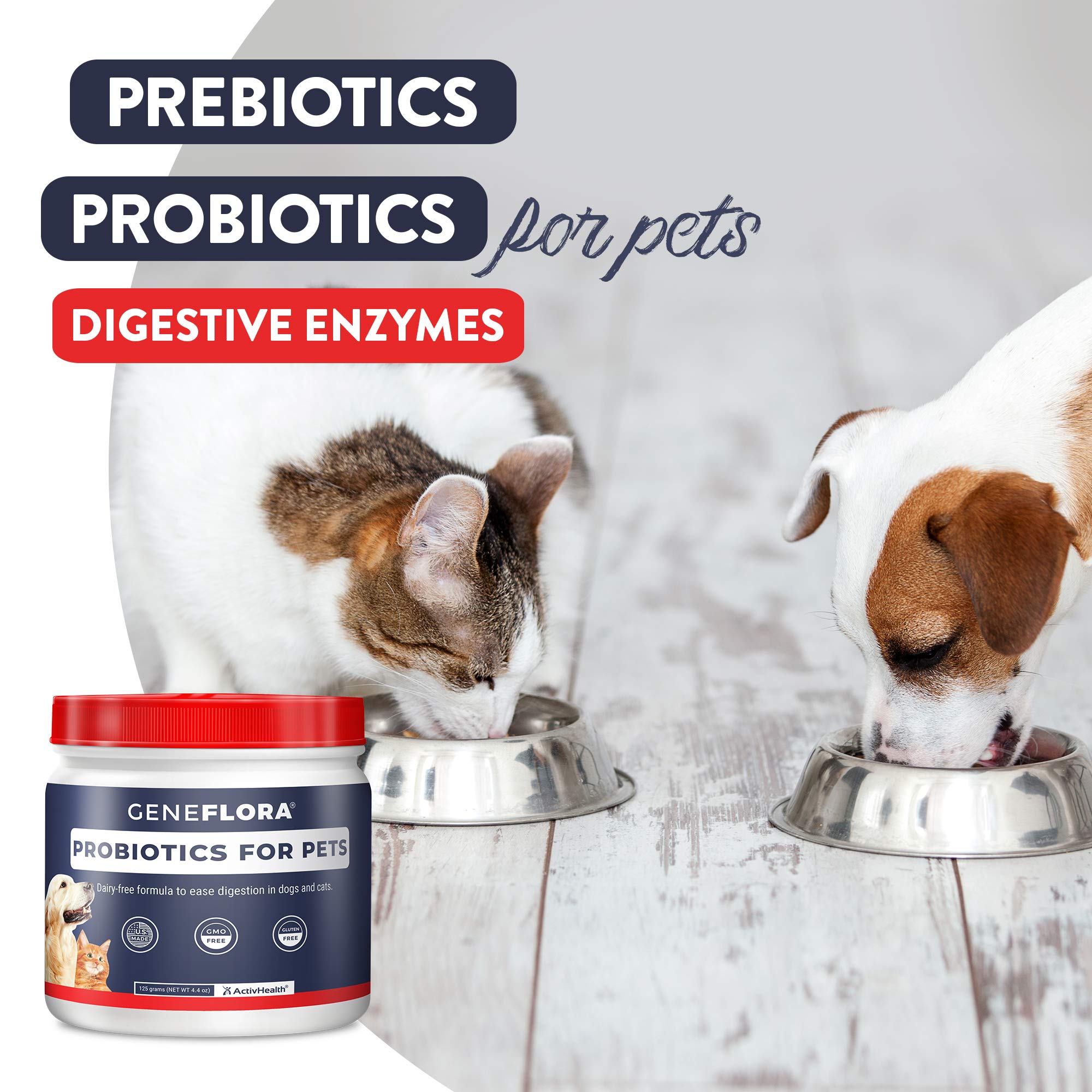 Geneflora Digestive Enzymes and Probiotics for Dogs, Cats, Rabbits and More to Boost Immunity, Relieve Allergies, Reduce Doggy Breath, Reduce Diarrhea and Gas, and Promote Regular Bowel Movements