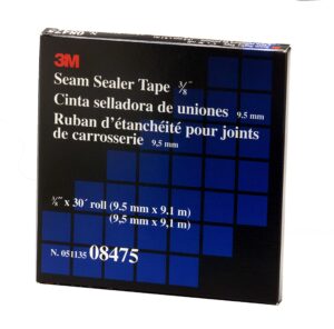 3m seam sealer tape, 08475, 3/8 in x 30 ft, 1 roll, gray, solvent-activated adhesive, for automotive