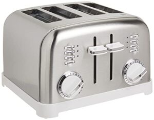 cuisinart cpt-180wp1 4-slice metal classic toaster, white/stainless steel