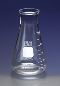 corning 5100-2l pyrex wide mouth erlenmeyer flask with heavy duty rim, graduated, 2000ml capacity