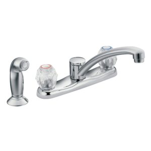 moen 7910 chateau two-handle low-arc kitchen faucet, chrome