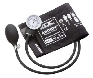 adc 760-11abk prosphyg model 760 pocket aneroid sphygmomanometer with adcuff nylon blood pressure cuff, adult, black