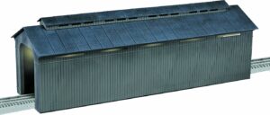 lionel twenty-four inch gray covered bridge o gauge model train accessory