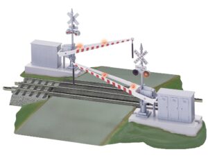 fastrack grade crossing with flashing crossbucks and gates, multi