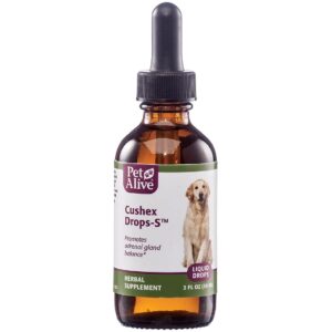 petalive cushex drops-s, adrenal gland balance herbal pet supplement, 2fl oz., 59ml