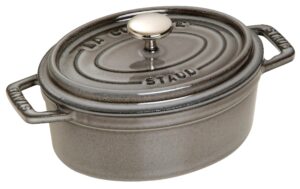 staub cast iron roaster/cocotte, oval 17 cm, 1 l, graphite grey