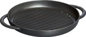 staub round grill pan 10-inch matte black