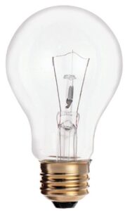 satco s3940 25 watt 170 lumens a19 incandescent soft white 2700k clear light bulb, 2-pack