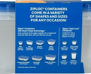 Ziploc Container with One Press Seal, Large Rectangle, 2 ct