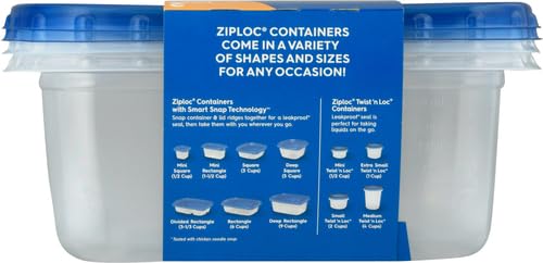 Ziploc Container with One Press Seal, Large Rectangle, 2 ct