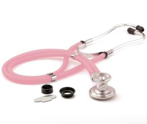 adc adscope 641 sprague stethoscope with 5 interchangeable chestpiece options, 30 inch length, frosted magenta