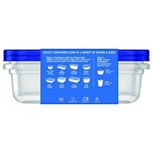 Ziploc Container with One Press Seal, Large Rectangle, 2 ct