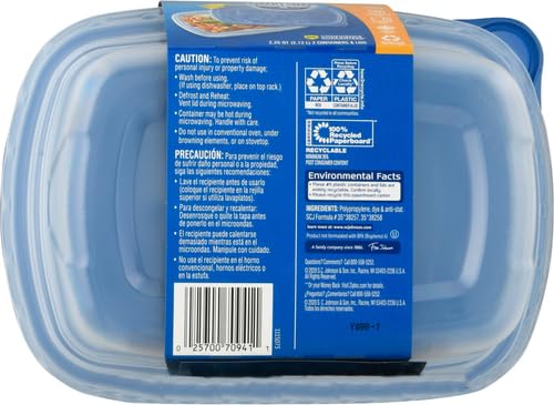 Ziploc Container with One Press Seal, Large Rectangle, 2 ct