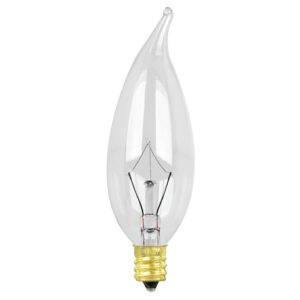 feit electric bp25cfc 25 watt clear flame tip chandelier light bulbs