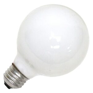 sylvania 25-watt globe light bulb with medium base, frosted