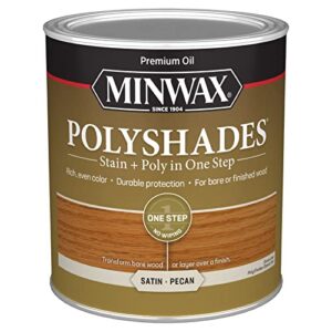 1 qt minwax 61320 pecan polyshades wood stain and polyurethane, satin