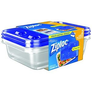 Ziploc Container with One Press Seal, Large Rectangle, 2 ct